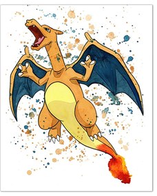 Obraz s motivem Pokémon - 4 rozměry Rozměr: 20x25 cm, Varianta: Charizard