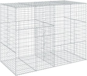 Gabionový koš s víkem 200 x 100 x 150 cm pozinkované železo 3295214