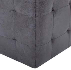 Noční stolky 2 ks - umělá broušená kůže - šedé | 30x30x30 cm