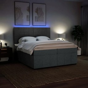 Box spring postel s matrací tmavě šedá 200x200 cm textil 3294076