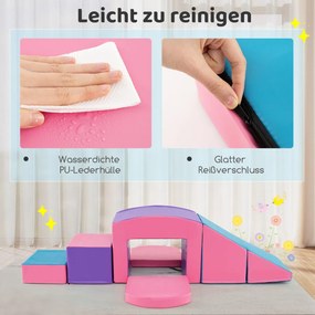 Costway 6 ks. Schaumstoffbausteine Softbausteine mit Tunne Treppe a Rampe