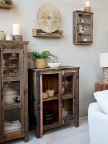 Hnědá antik dřevěná nástěnná polička Grimaud Unit - 40*13*60 cm