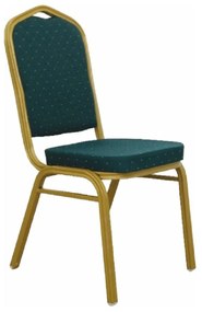 Tempo Kondela Stohovatelná židle, zelená / matný zlatý rám, ZINA 2 NEW