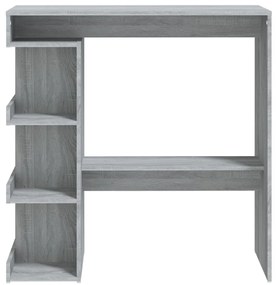 Barový stůl s úložným regálem šedý dub sonoma 100x50x101,5 cm - Default Title