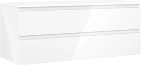 Mexen Orio, koupelnová skříňka 120 cm s horní částí, 2 zásuvky, bílá lesklá, 91A10-12047-2-BFFC00