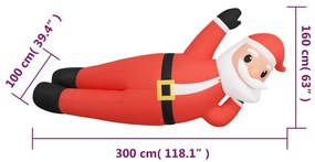 Nafukovací Santa Claus s LED diodami 160 cm