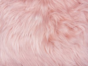Sada 2 polštářů z umělé kožešiny 42 x 42 cm růžová LUBHA Beliani