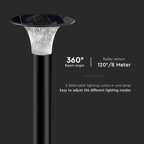 LED Solární lampa se senzorem LED/15W/3,2V 4000K/6000K IP65 6000 mAh