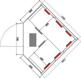 BPS-koupelny Infrasauna Relax  120x120, 2-3 osoby