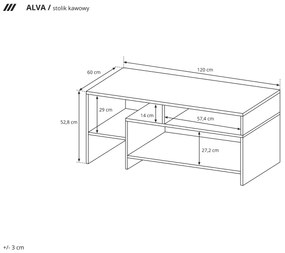 Obývací sestava Alva, Dub craft, Antracit Zvolte možnost: bez osvětlení