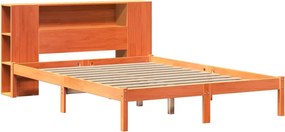 Postel s knihovnou bez matrace 150 x 200 cm masivní borovice 3321555
