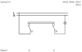 ABB Variant+ vypínač č.6 IP54 šedá 3558N-C06540 S pro průběžnou montáž