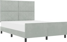 Postel s boxspringem s čelo Světle šedá 160 x 200 cm samet 3345017