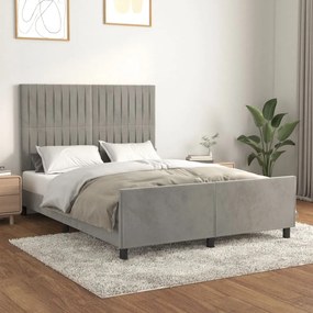 Rám postele bez matrace světle šedý 140 x 200 cm samet 3125879