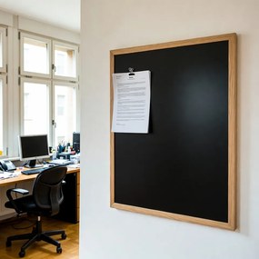 Toptabule.sk Černá magnetická popisovací tabule NATURE LINE v dřevěném rámu SVĚTLÝ DUB 120x90 cm