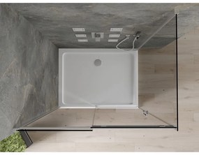 Mexen Omega, sprchový kout s posuvnými dveřmi 100 (dveře) x 80 (stěna) cm, 8mm šedé sklo, chromový profil + slim sprchová vanička bílá + chromový sifon, 825-100-080-01-40-4010