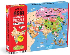 Mudpuppy Zeměpisné puzzle Mapa Asie 70 dílků