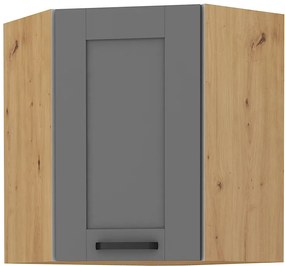 Kuchyňská skříňka LUNA 60x60 GN-72 1F (45°) korpus: dub artisan, barva dvířek: šedá DUST