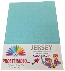 Dětské jersey prostěradlo 70x140 - zelenomodré