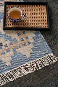Diamond Carpets India, Ručně vázaný kusový koberec Casablanca DE 2255 Multi Colour, 200x290, modrá, chodba / předsíň
