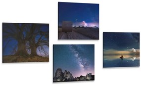 Set obrazů tajemná noční příroda - 4x 40x40 cm