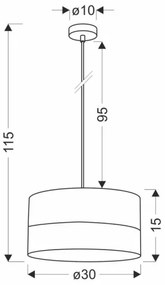 Lustr na lanku BIANCO 1xE27/40W/230V bílá/hnědá