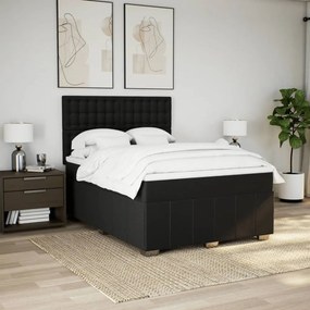 Box spring postel s matrací černá 160x200 cm textil 3294035