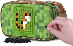 PIXIE CREW studentský penál  zeleno-hnědý malý panel / od 6 let