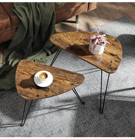 VASAGLE LNT012B01 konferenční stolek na kávu 2 ks - rustikální styl