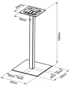 Barový stůl Quadrato 70x70 cm, dub sonoma/nerez