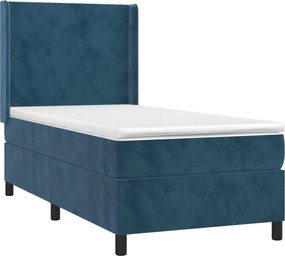 vidaXL Box spring postel s matrací 90x200 cm samet [3132541] Barva: Tmavě zelená