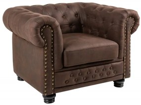 Designové křeslo Chesterfield II antik hnědé