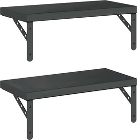 Nástěnné police 2 ks 50 x 23,5 cm černé nerezová ocel 3214519