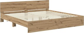 Rám postele s čelo Artisanový dub 200 x 200 cm Kompozitní dřevo 3403602