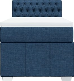 Box spring postel s matrací modrá 90x200 cm textil 3286964