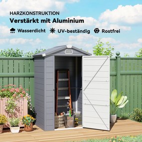 Outsunny Zahradní domek, 1,1 m², zahradní domek se sedlovou střechou, 133 x 102 x 180/208 cm