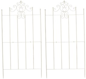 2x Mřížka na popínavé rostliny Paula - 180 x 85,5 cm - Krémová antik