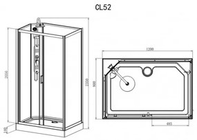 NIKIDO Sprchový box EPIC 3  120x80x235 (CL52)