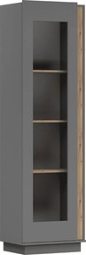 IDZ Vitrínová skříň GREY II 1D 02, 58 cm Šedá/Dub Artisan