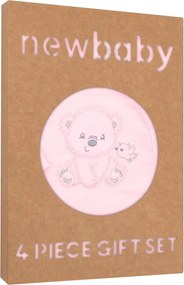 Kojenecká soupravička do porodnice New Baby Sweet Bear růžová, vel. 56 (0-3m)