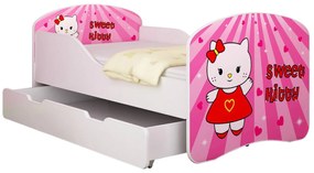 Dětská postel - Sladká Kitty 180x80 cm + šuplík
