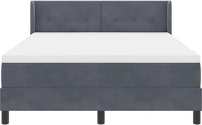 Postel s boxspringem s čelo Tmavě šedá 200 x 160 cm samet 3341475