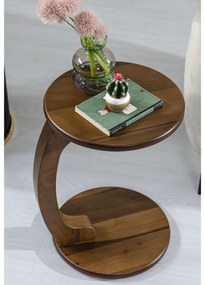 Ořechový odkládací stolek ve tvaru C