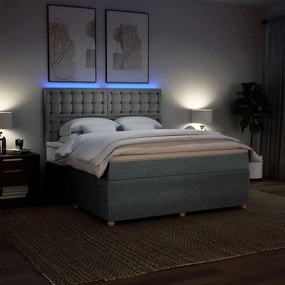 Box spring postel s matrací světle šedá 180 x 200 cm textil 3294449