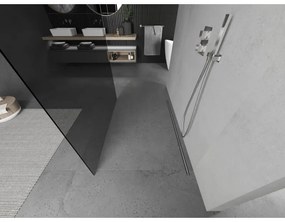 Mexen Kioto, průchozí sprchová zástěna 110 x 200 cm, 8mm šedé sklo, 2x chromová stabilizační rozpěra, 800-110-002-01-40