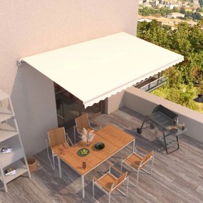 Ručně zatahovací markýza 500 x 300 cm krémová 3068937