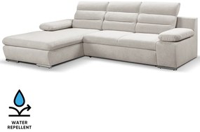 Sedací souprava GRECO MINI | 185x278 cm | LEVÁ | 02 šedobílá WATER REPELLENT | rozkládací + úložný prostor