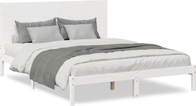 Prodloužený rám postele bez matrace bílý 140 x 210 cm masiv 3309300