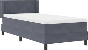 Postel s boxspringem s čelo Tmavě šedá 200 x 100 cm samet 3341511