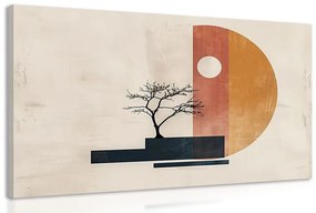 Obraz japandi strom s abstraktními prvky